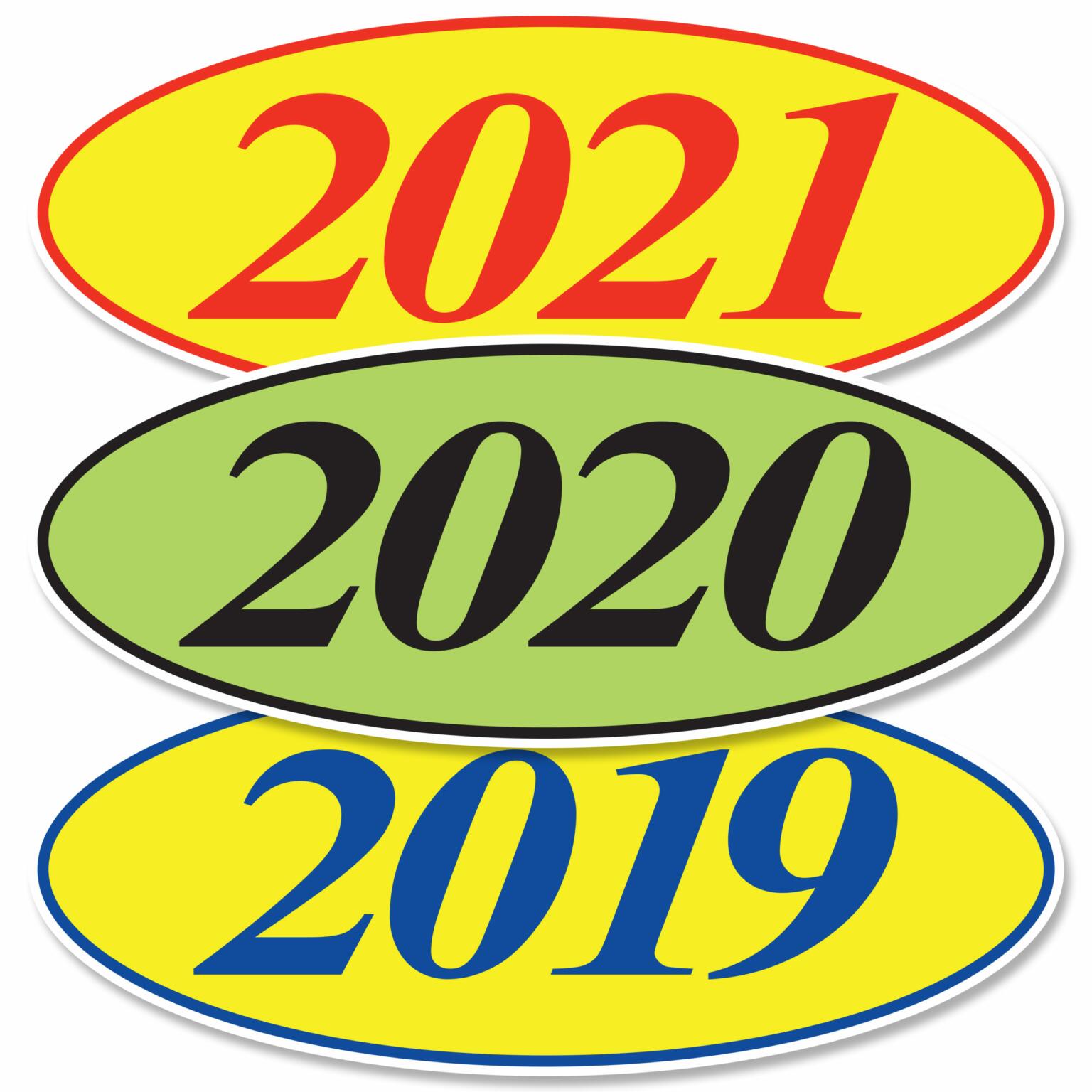 Oval Yearly Stickers - Dealers Supply Company