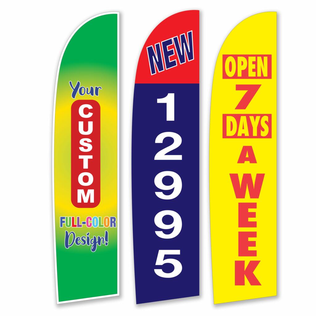 Individual Custom Design Tall Flags - Dealers Supply Company