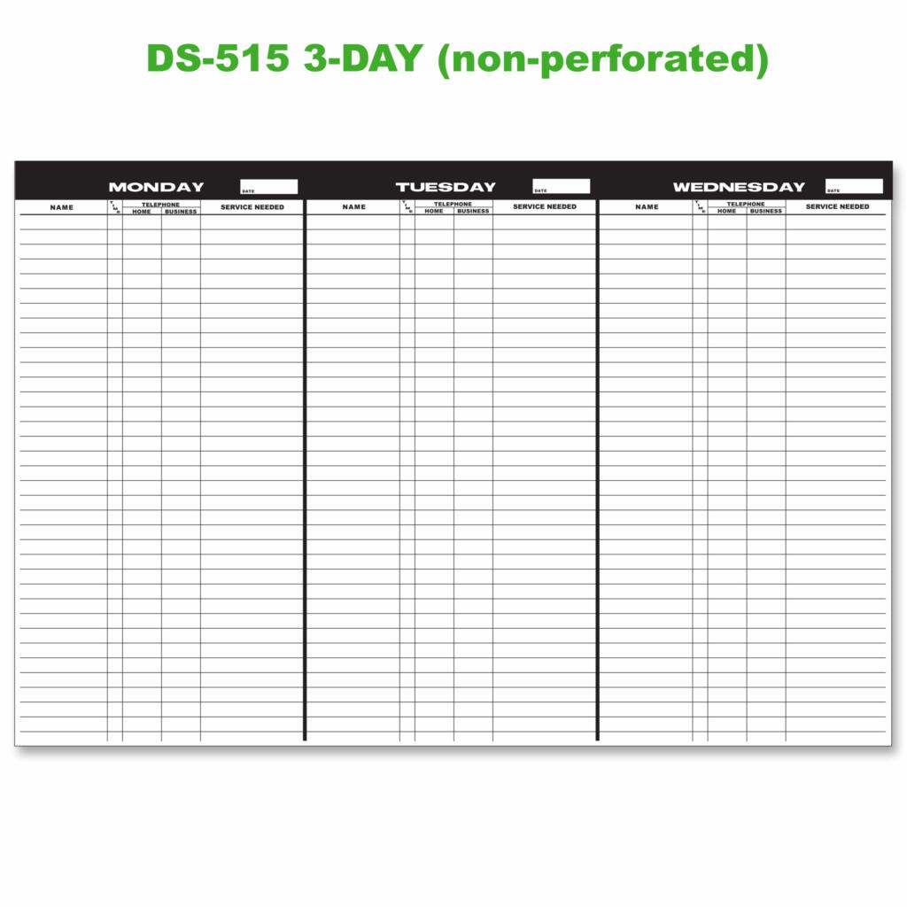 DS-515 Service Appointment Pads - 3-Day
