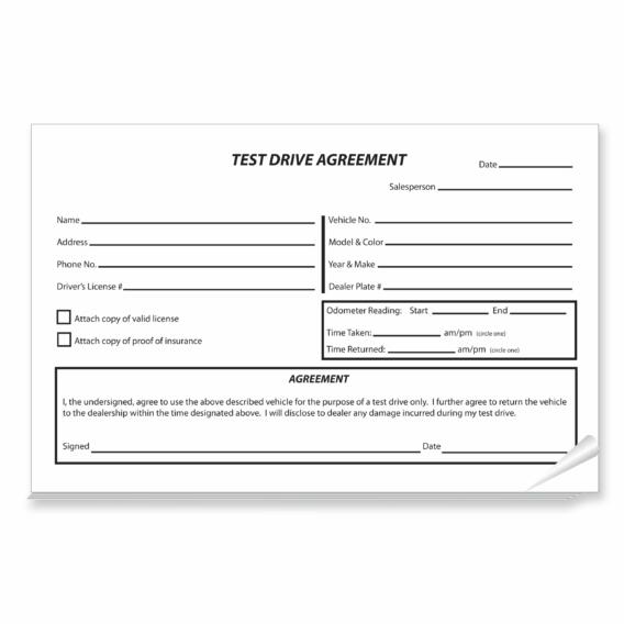 Test Drive Agreement - Dealers Supply Company