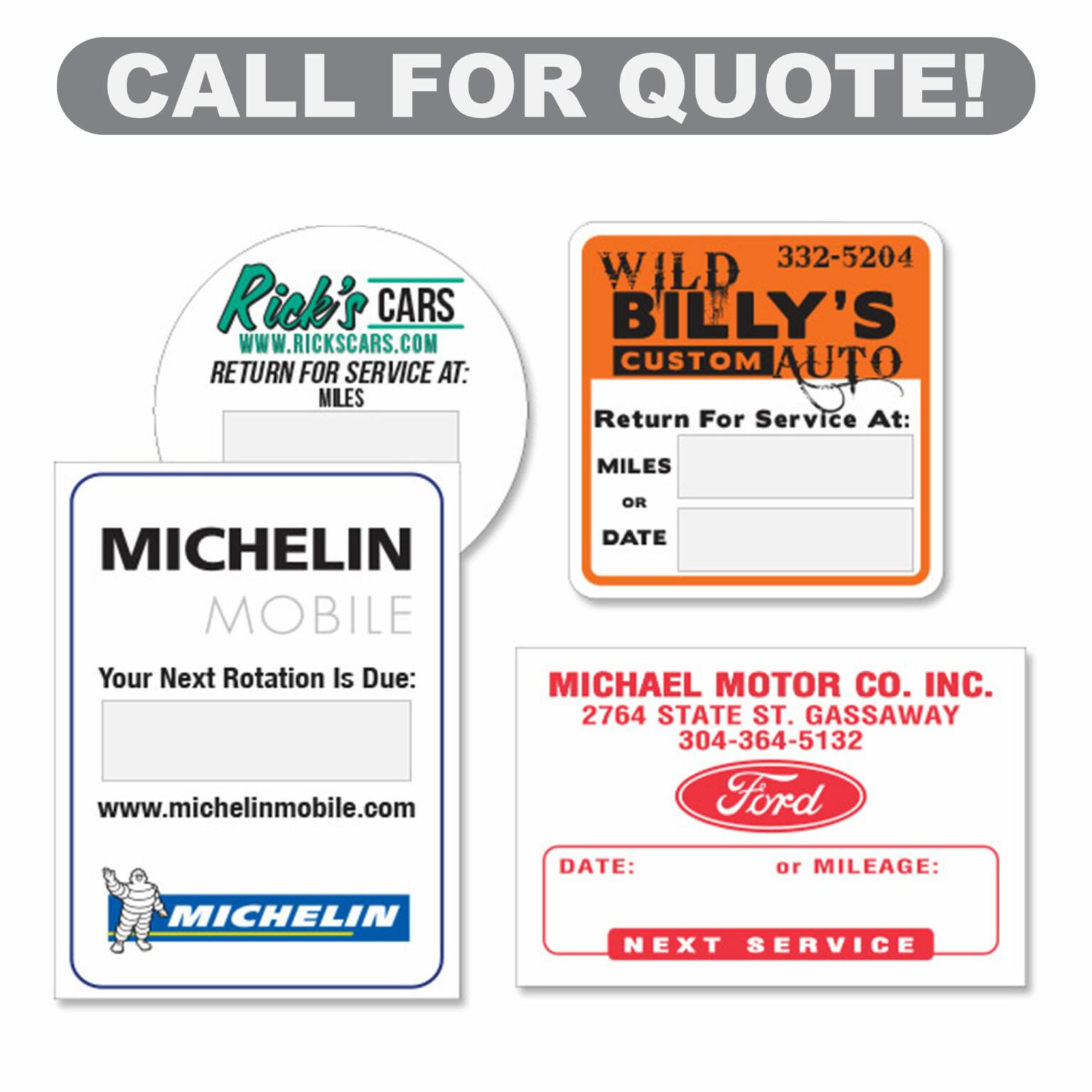 Custom Static Cling Windshield Stickers - Dealers Supply Company