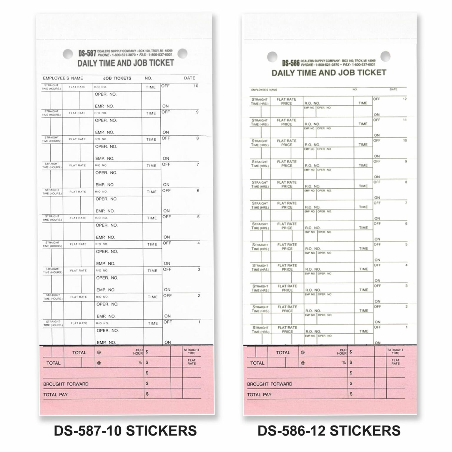 Daily Time and Job Tickets (Peel-N-Stik Style)86
