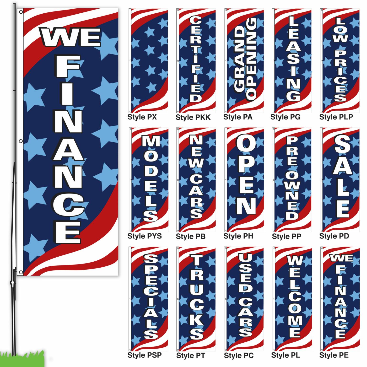 DS-885 Patriotic Vertical Flags - DS-885