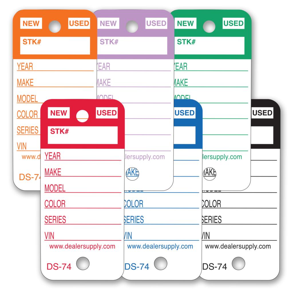 DS-74 Top-Stripe RigidRound Key Tags