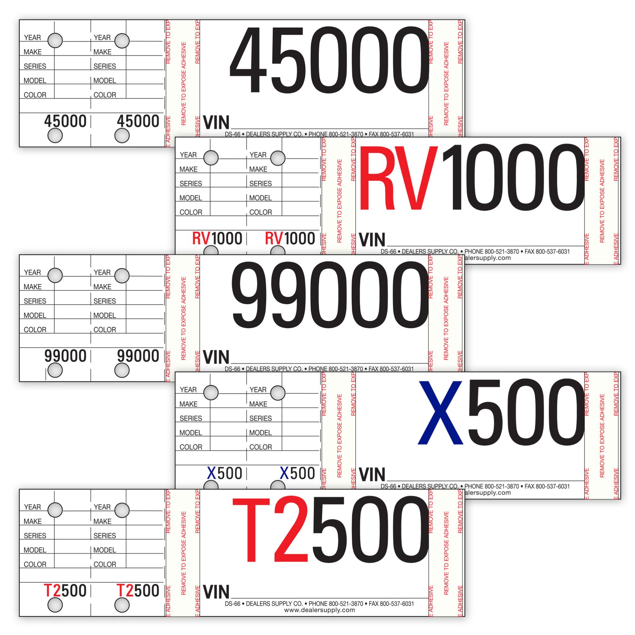 DS-266 Custom Numbered stock Stickers
