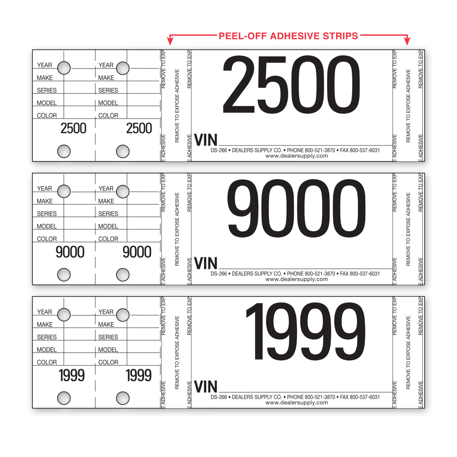 DS-266 Custom Numbered stock Stickers