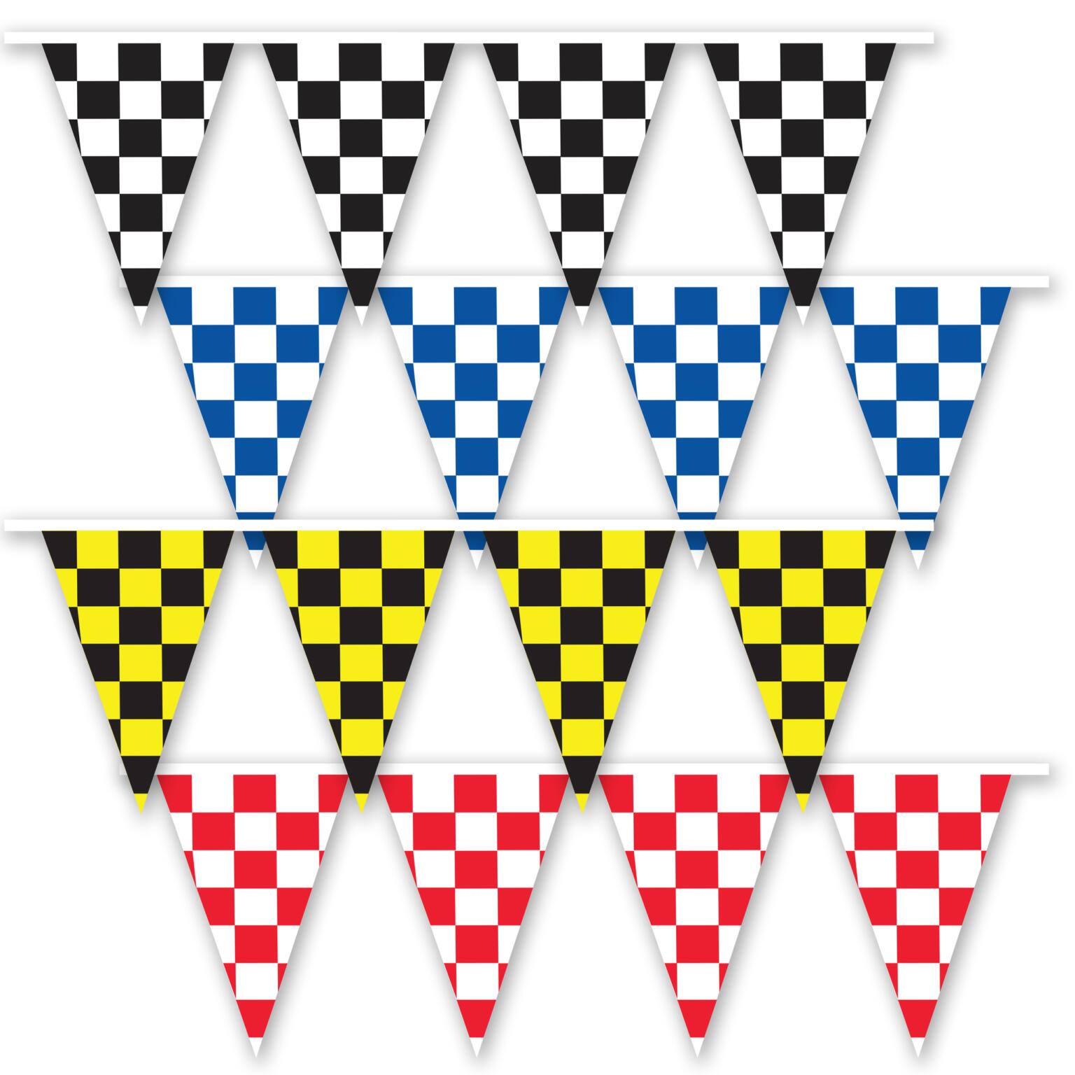 DS-893-Checkered Flag Pennants-Triangle Shape
