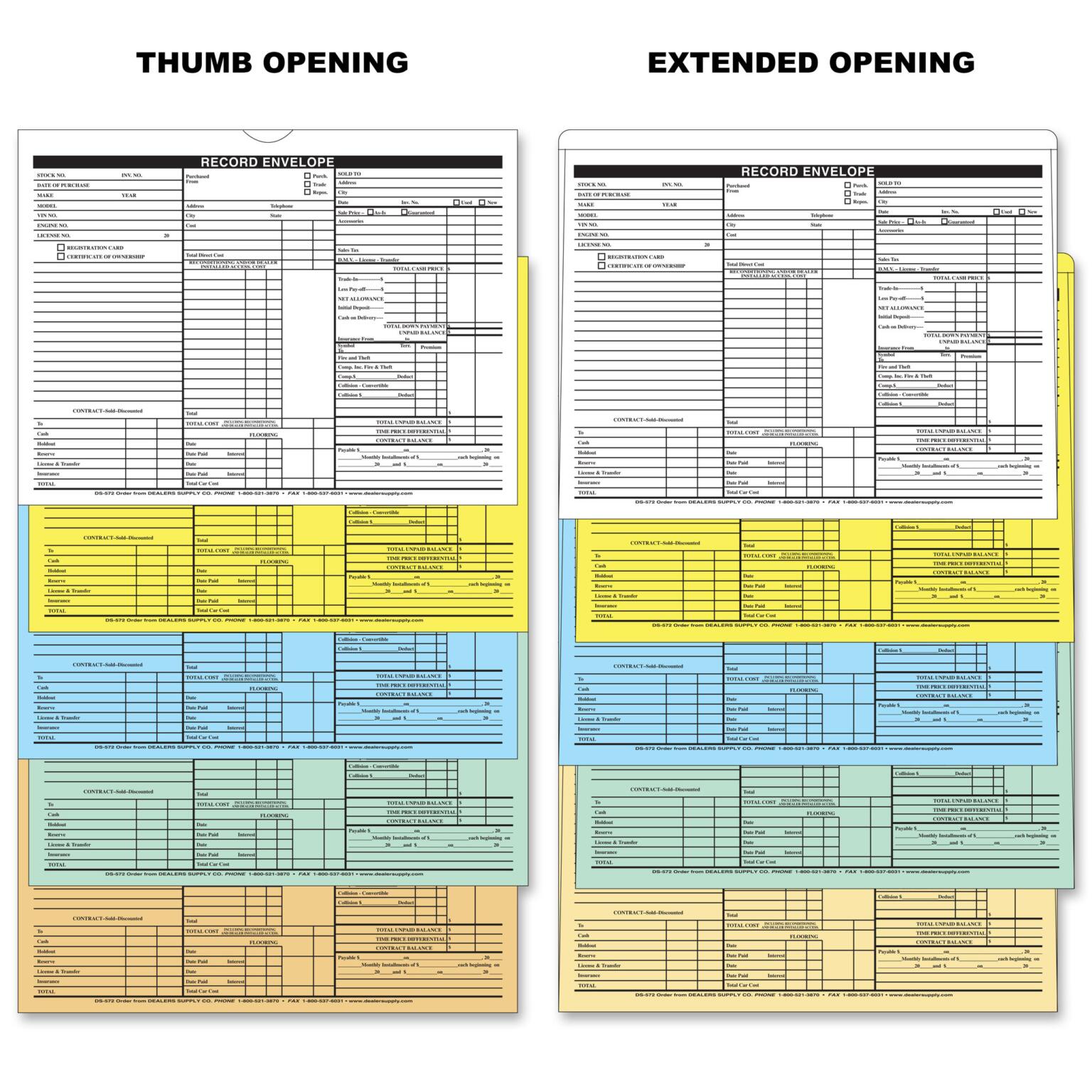DS-572 Record Envelopes (Detailed)