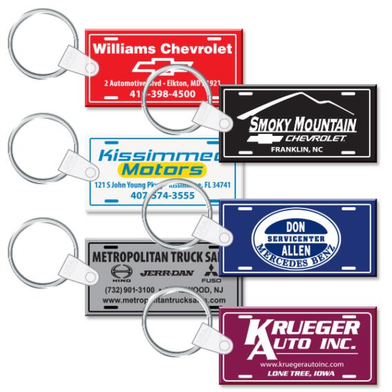 Soft Touch Key Fobs (License Plate Shape)