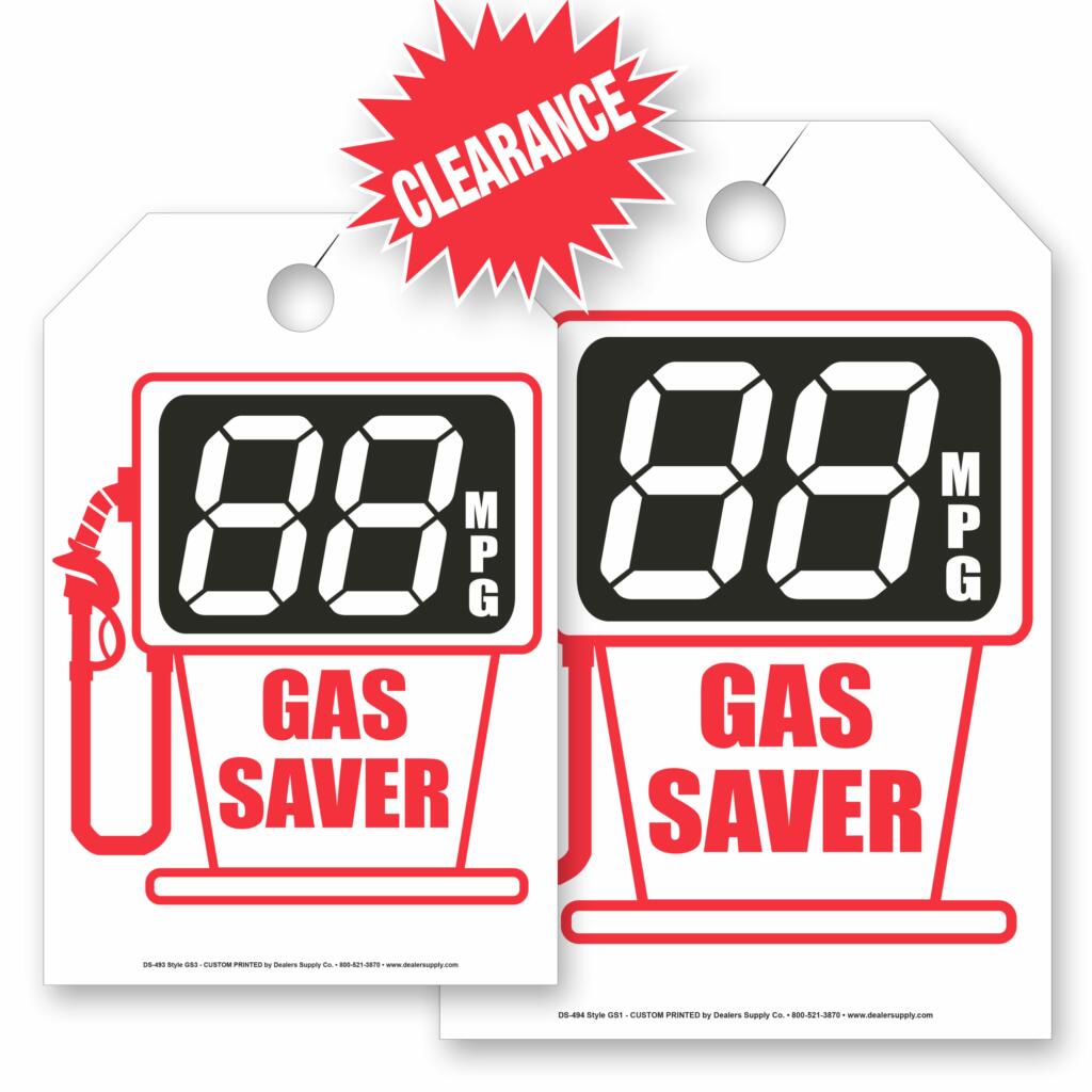 Gas Saver Hang Tags - Dealers Supply Company