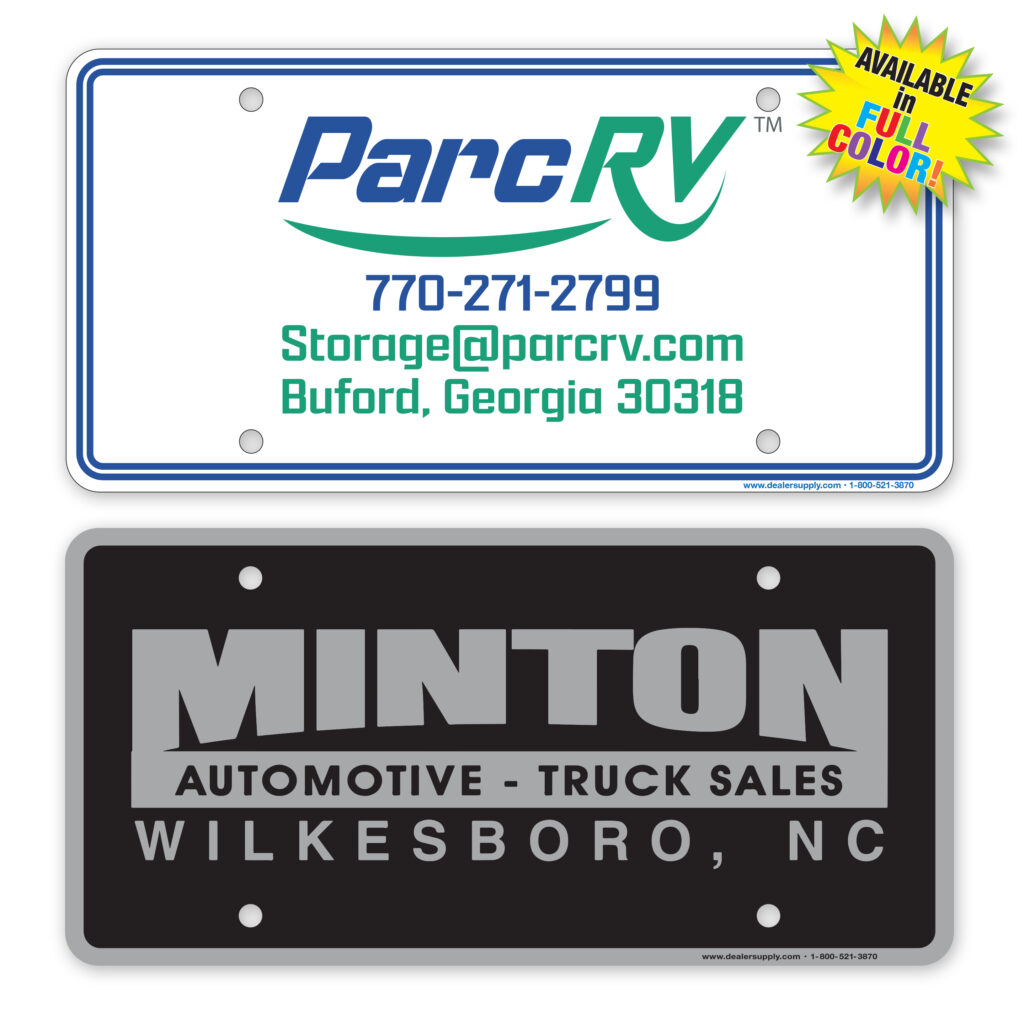 License Plate Billboards (Plastic)