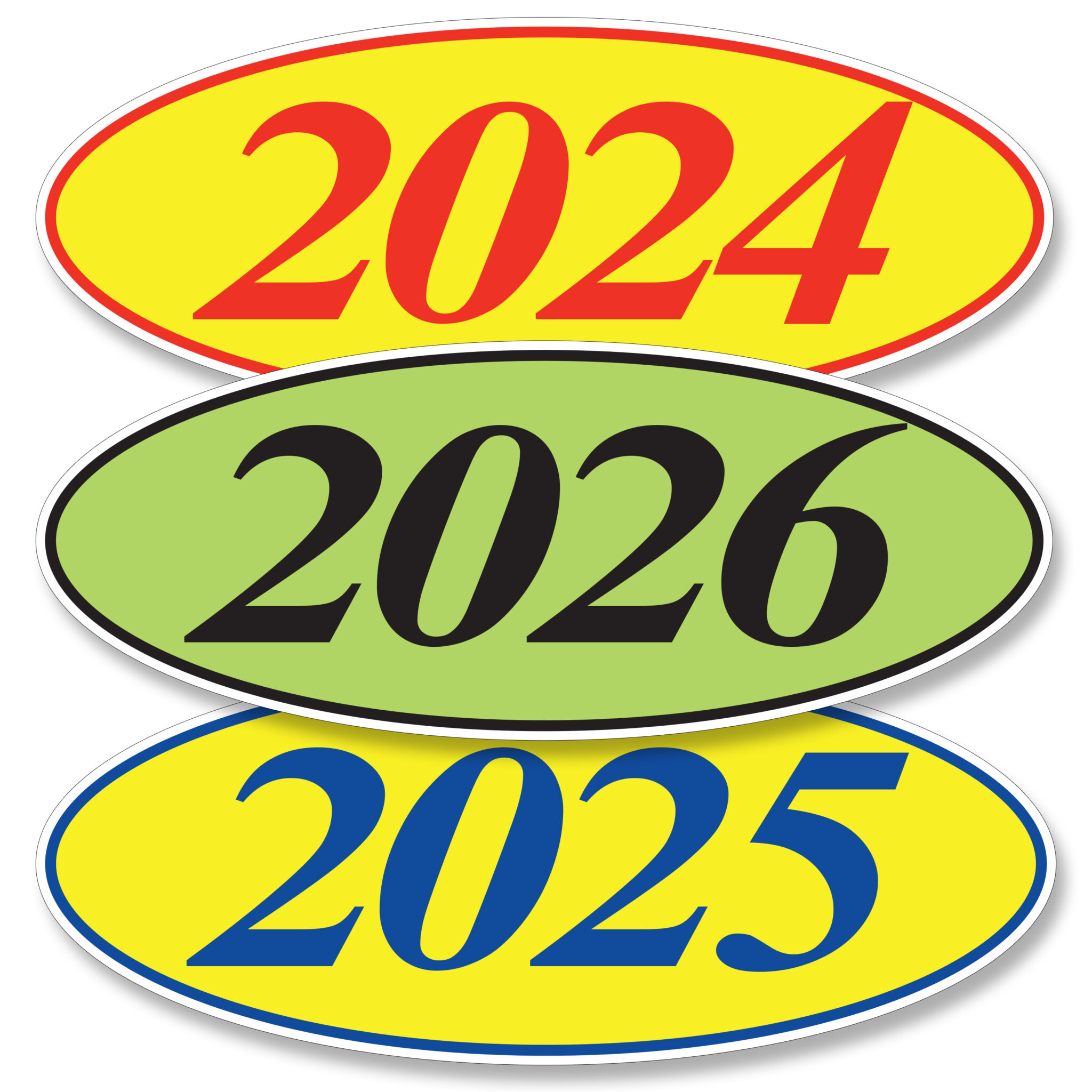 Oval Yearly Stickers - Dealers Supply Company